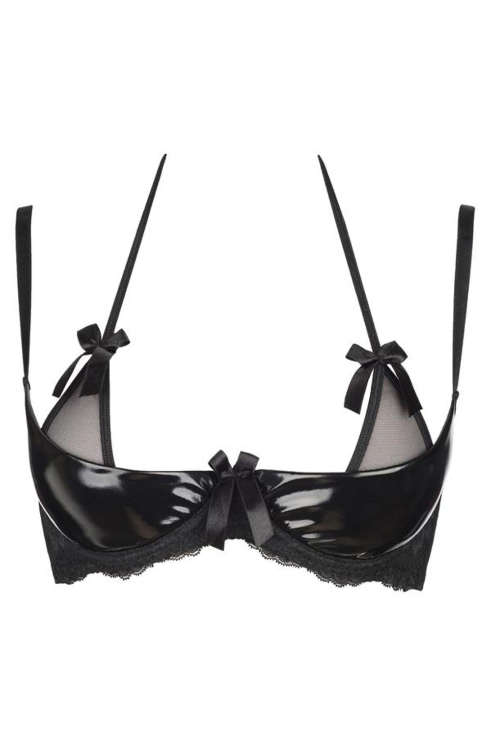 Axami Plus-Size Bügel-Neckholder-Hebe-BH schwarz mit Glanz und ...